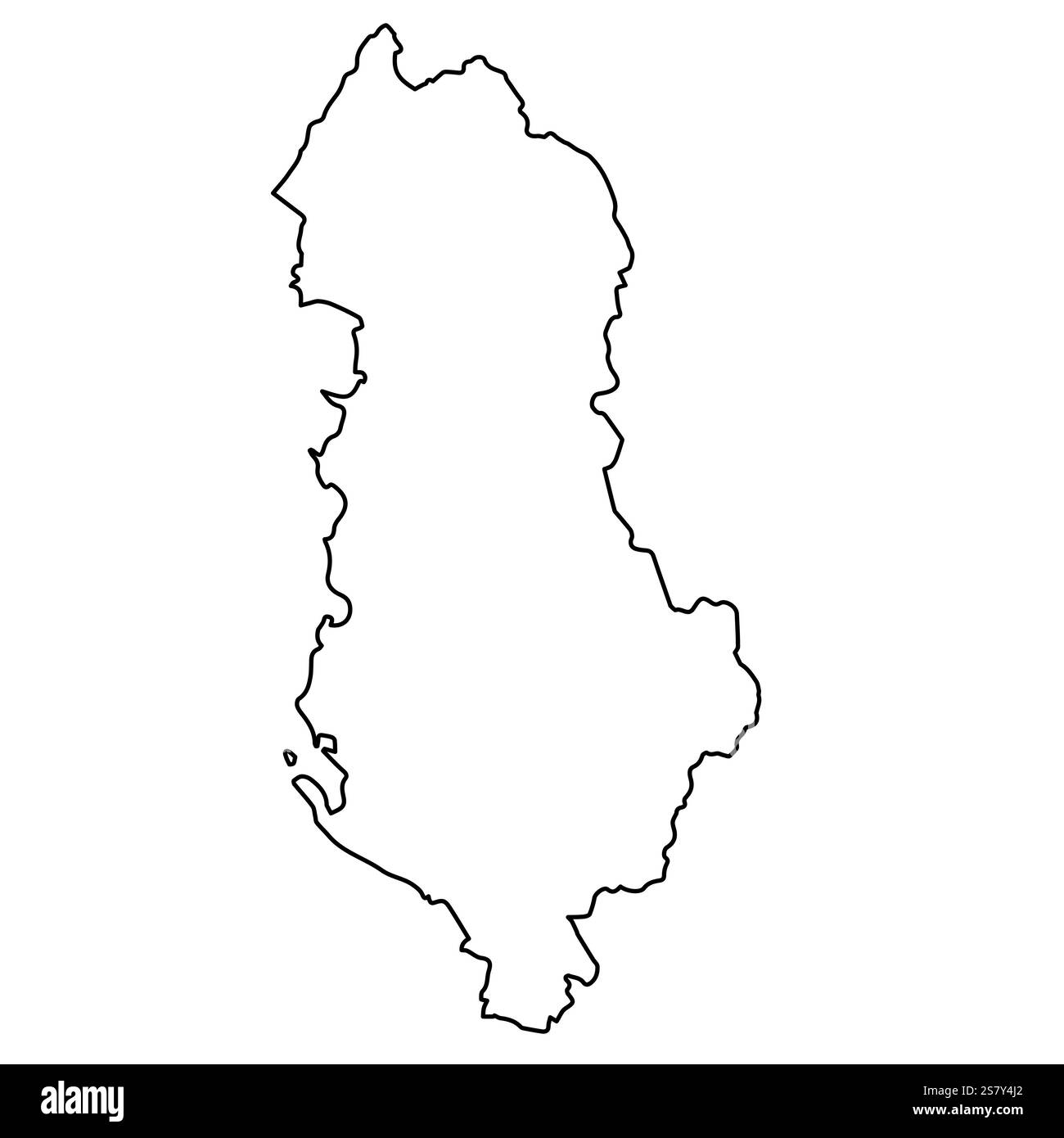 Outline Map of Albania Balkan Peninsula Country Stock Vector Image ...