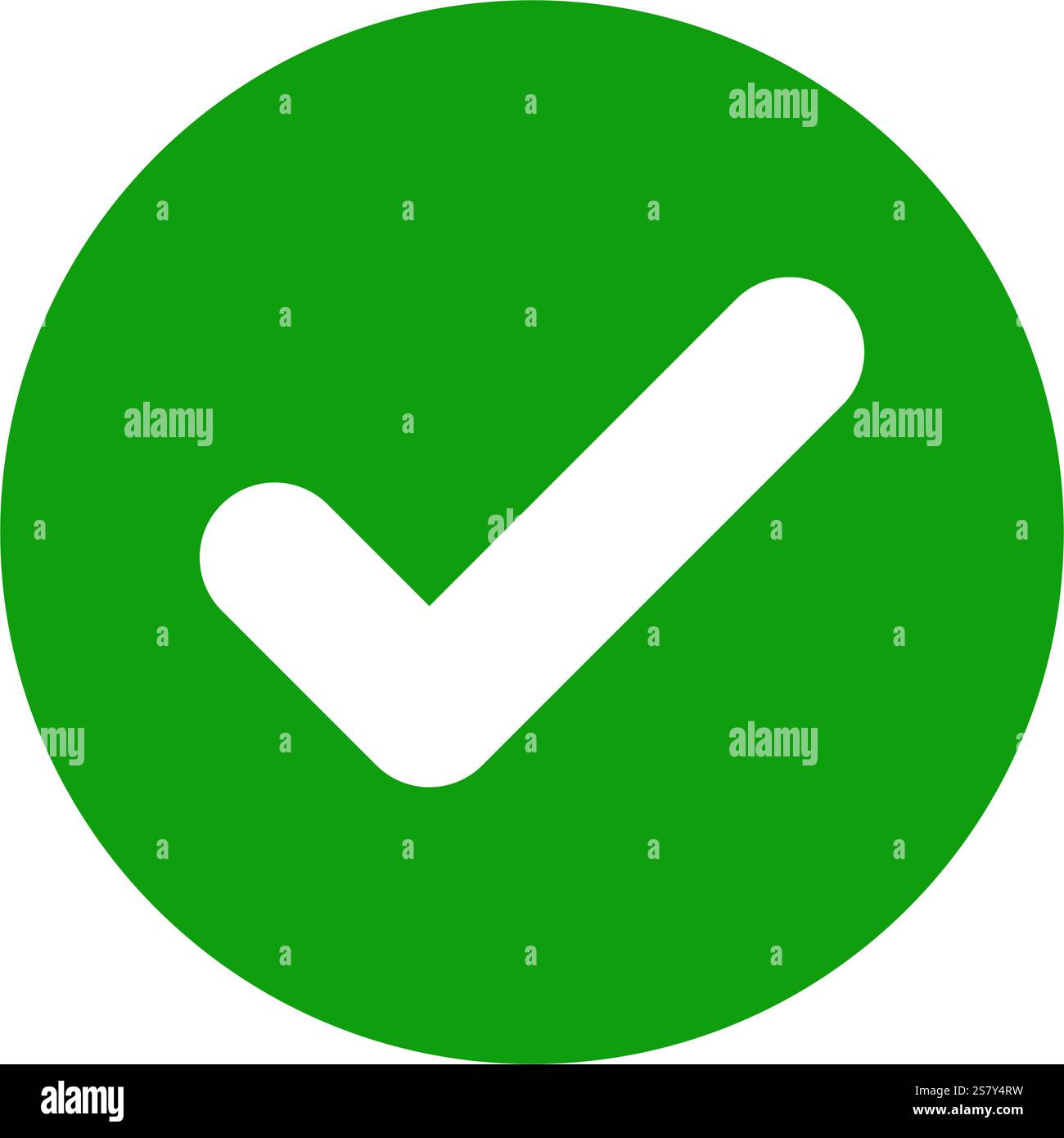 Green round checkmark icon in circle shape, approved symbol, flat round check mark button, tick ...