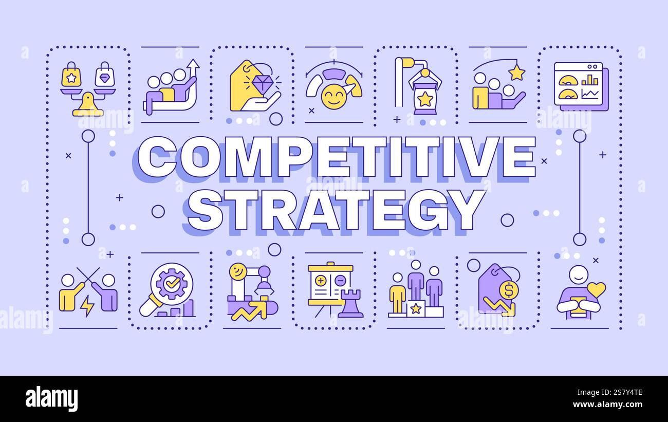 Competitive strategy lilac word concept Stock Vector Image & Art - Alamy