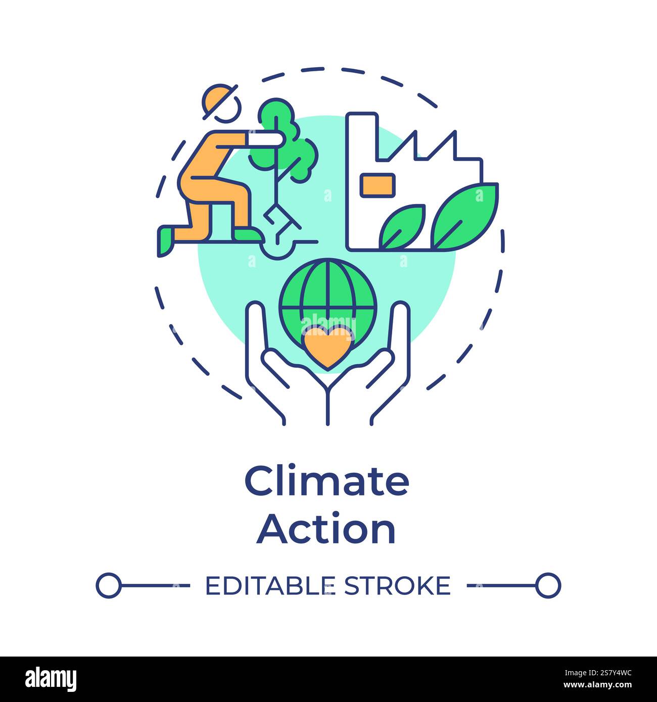 Climate action multi color concept icon Stock Vector Image & Art - Alamy