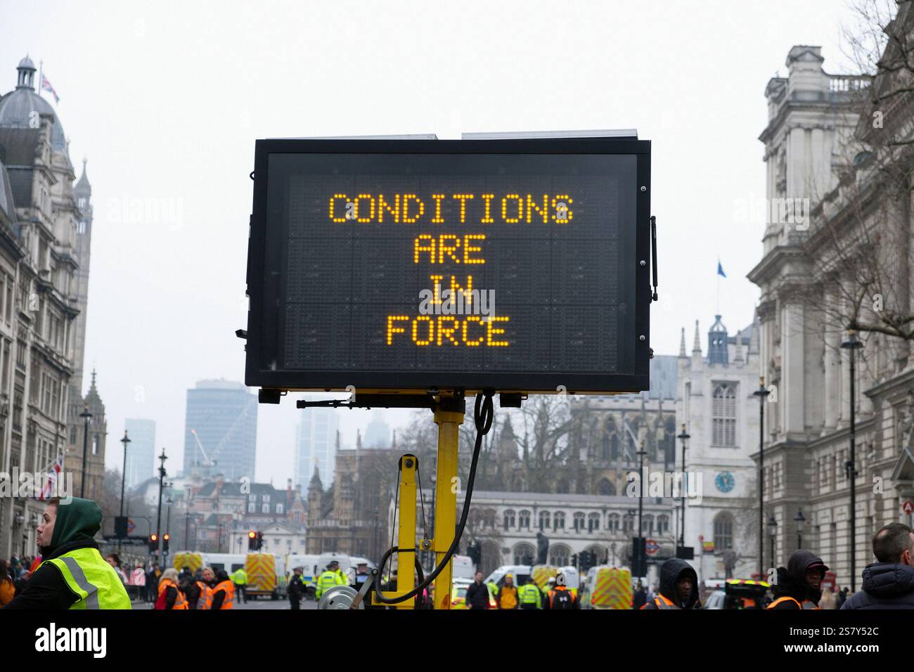 Protesters at Pro Palestine static rally in Whitehall near Downing ...