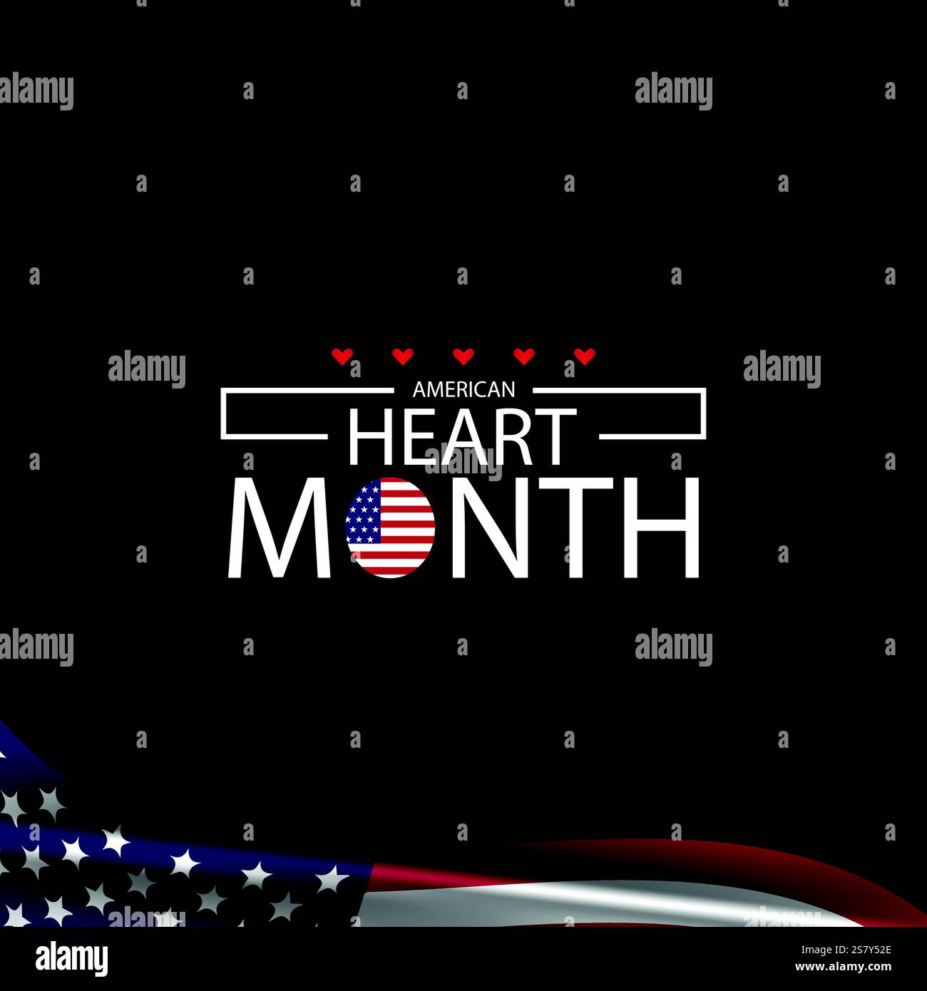 Celebrating National American Heart Month Stock Vector Image & Art - Alamy