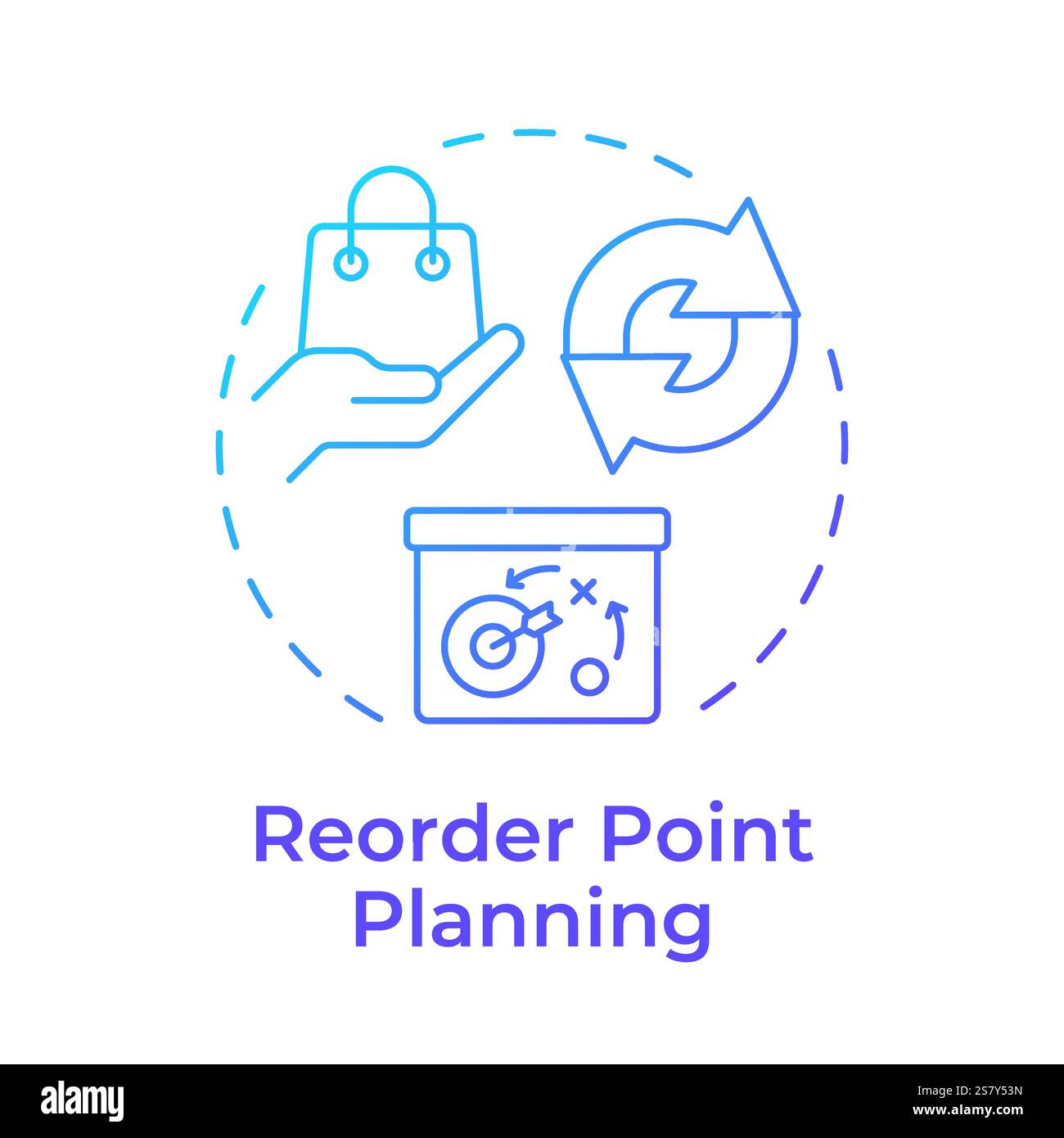 Reorder point planning blue gradient concept icon Stock Vector Image & Art - Alamy