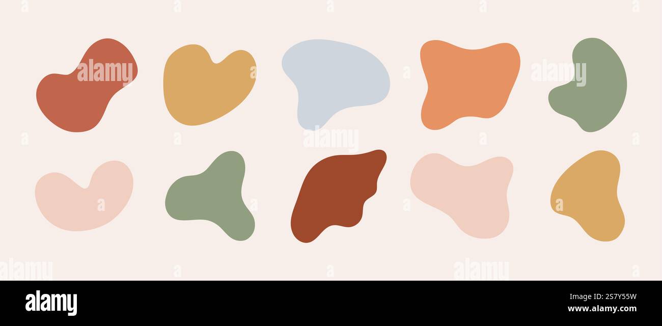 Freeform boho shapes. Abstract irregular random blobs. Modern graphic ...