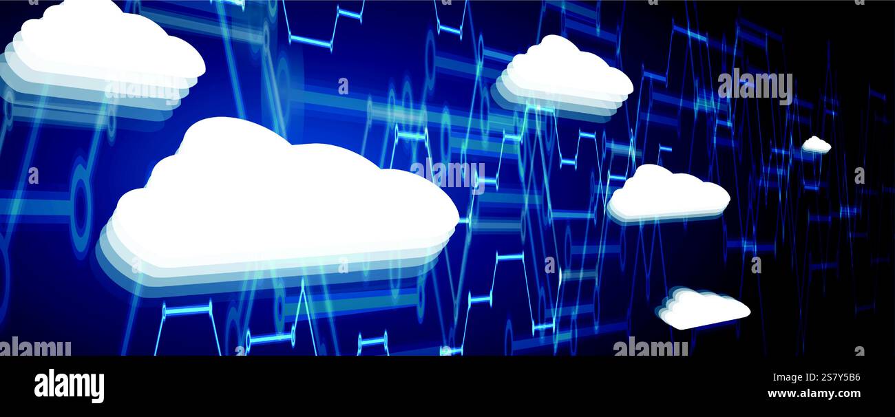 Abstract Computer cloud storage technology background. network visual ...