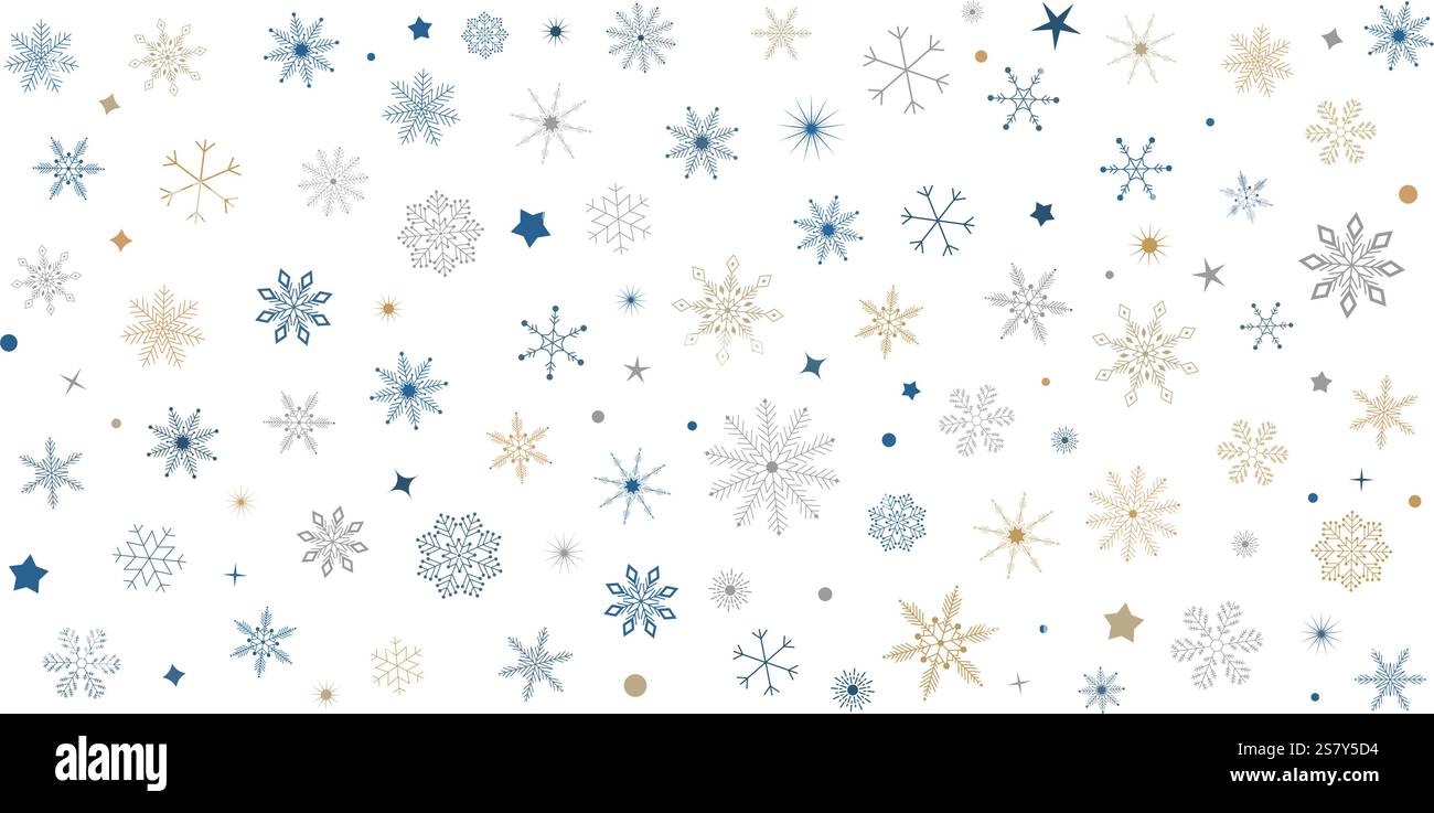 Christmas snowflakes Transparent background. Winter gold snow falling ...