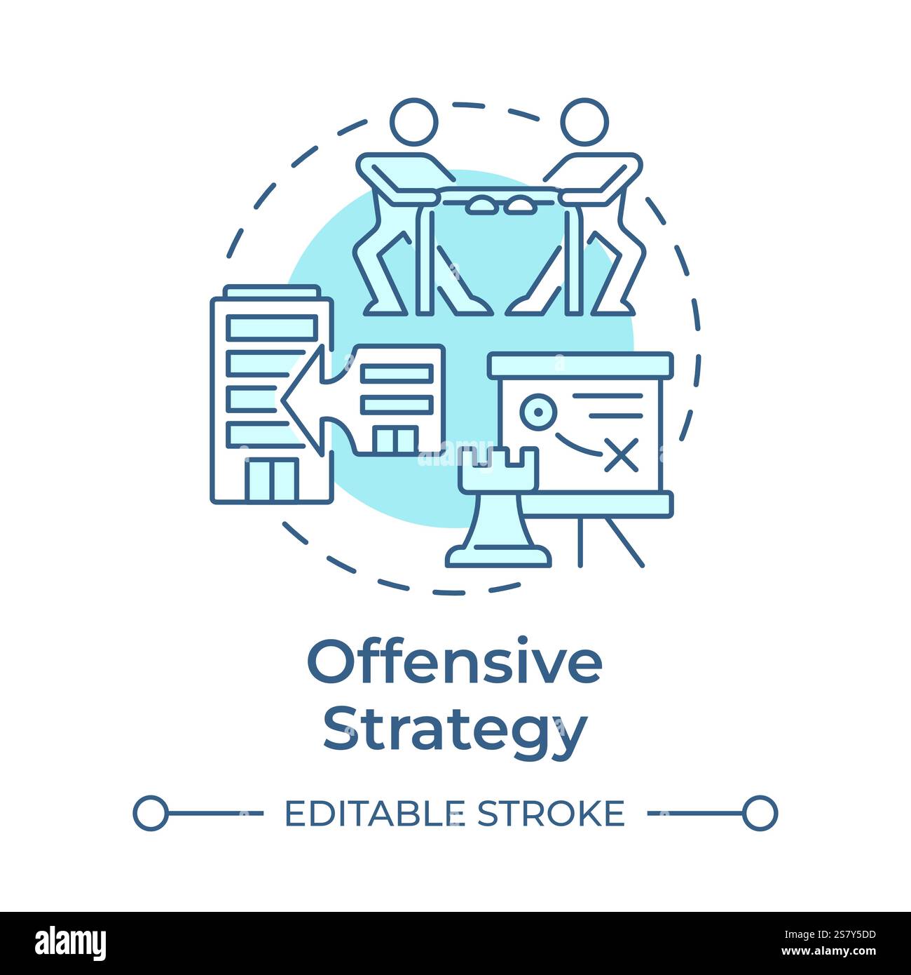 Offensive strategy soft blue concept icon Stock Vector Image & Art - Alamy