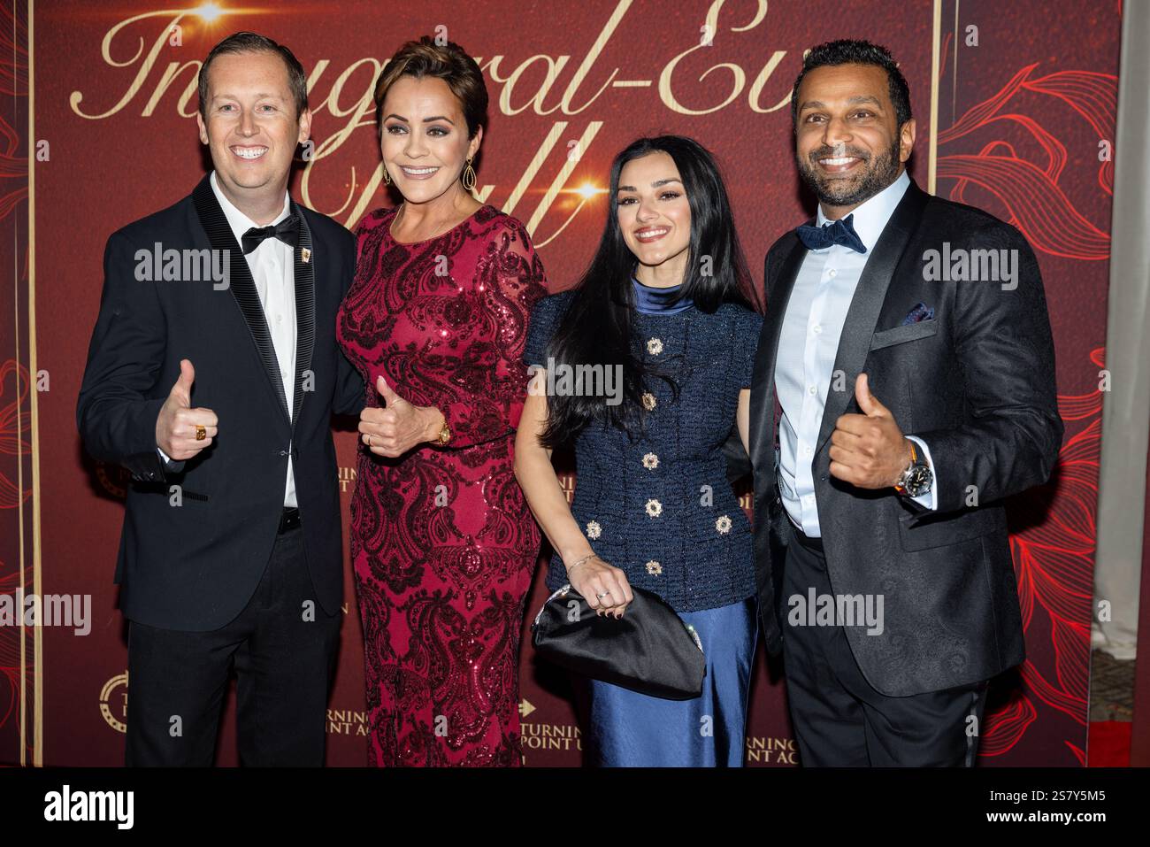 Washington, USA. 19th Jan, 2025. Kari Lake and Kash Patel pose on the ...