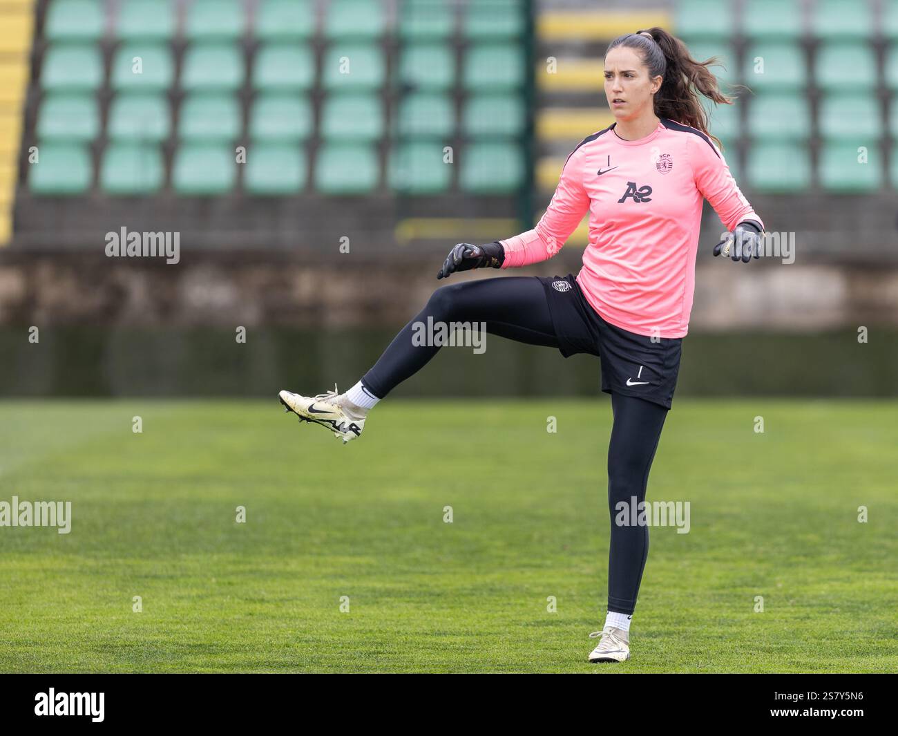 January 19, 2025. Alcochete, Portugal. Sporting's goalkeeper from USA Hannah Seabert (1) in ...