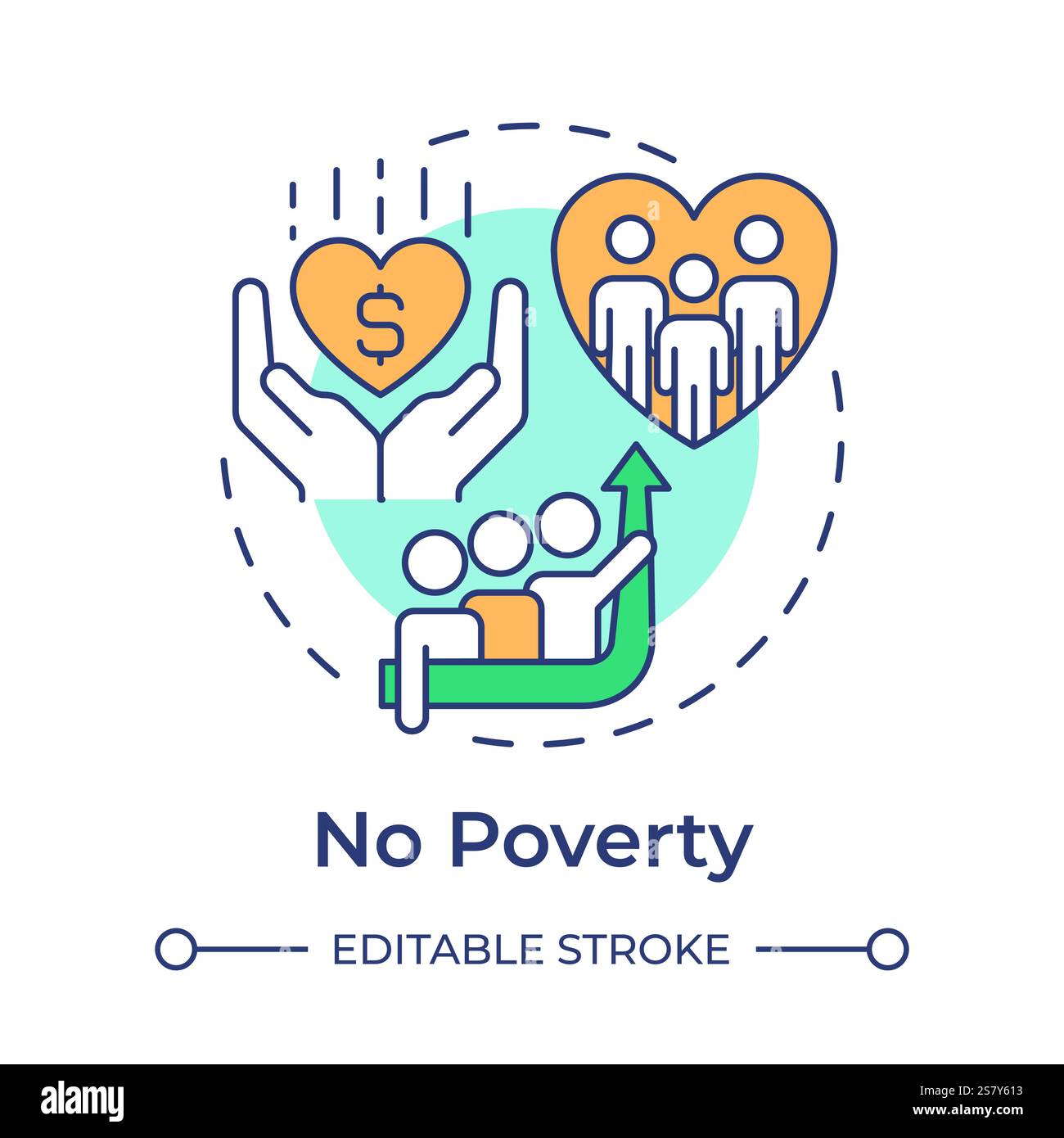 No poverty multi color concept icon Stock Vector Image & Art - Alamy