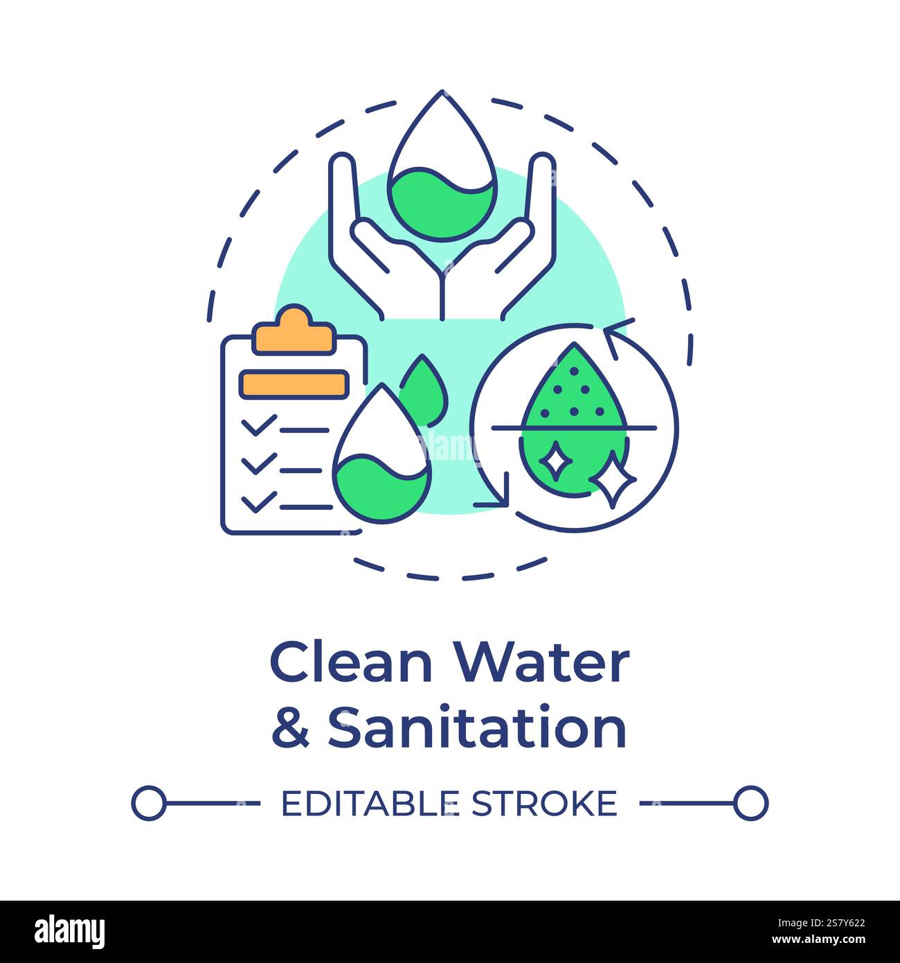 Clean water and sanitation multi color concept icon Stock Vector Image ...