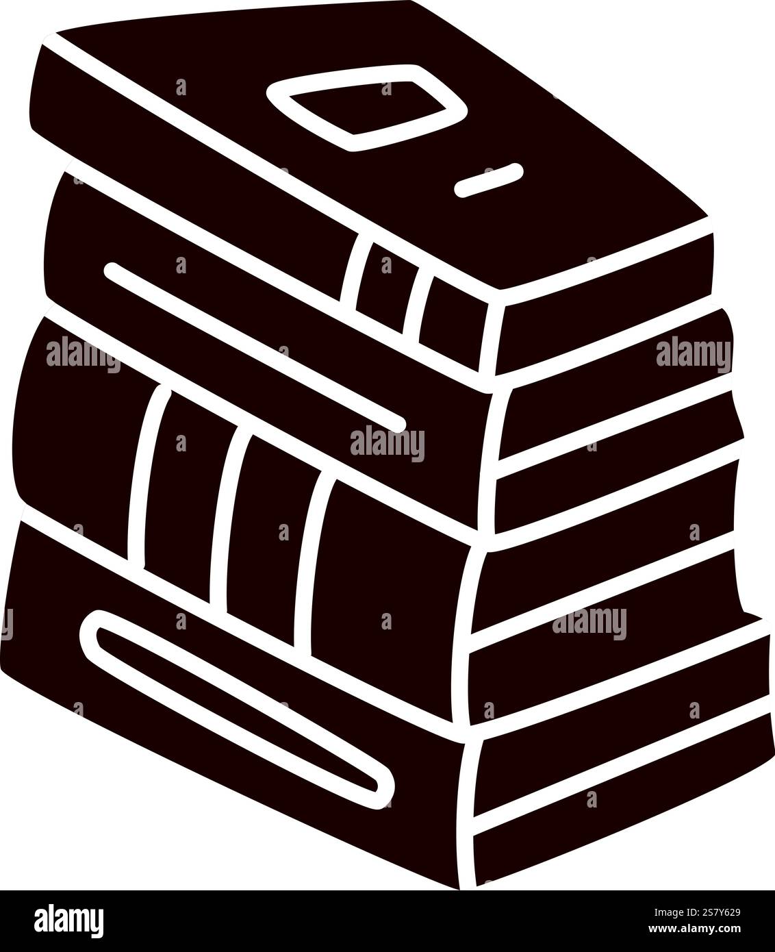 Doodle pile of books icon hand drawn in a modern minimalistic style ...
