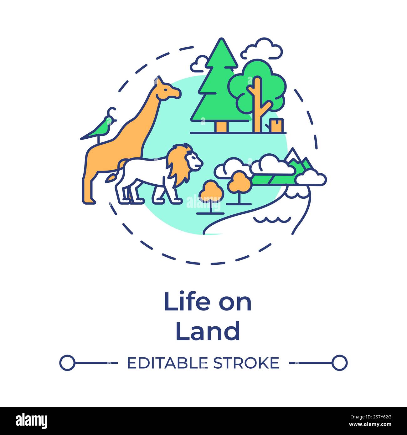 Life on land multi color concept icon Stock Vector Image & Art - Alamy
