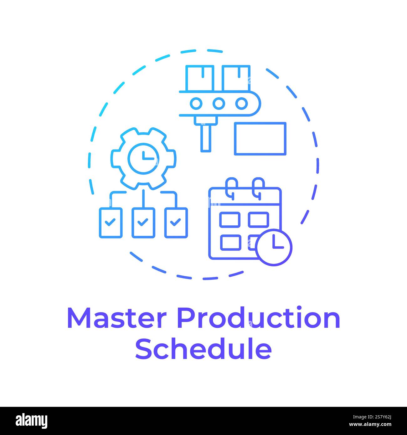Master production schedule blue gradient concept icon Stock Vector ...