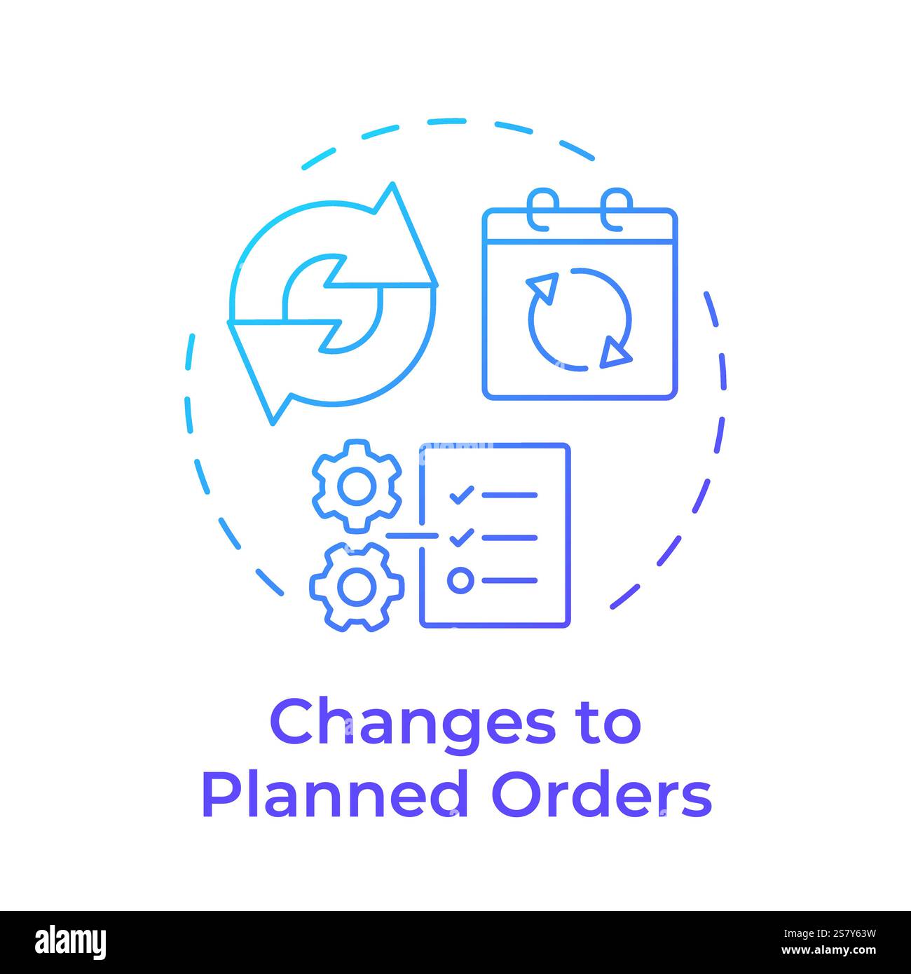Changes to planned orders blue gradient concept icon Stock Vector Image ...