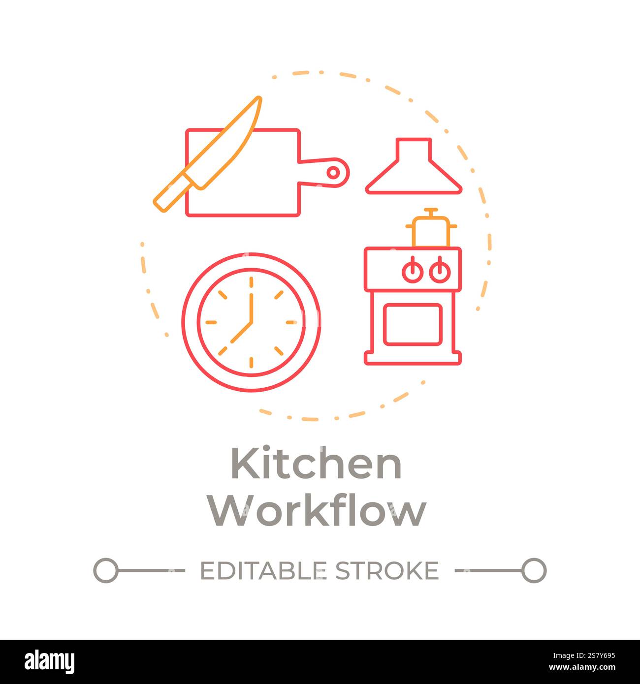 Kitchen workflow duo tone concept icon Stock Vector Image & Art - Alamy