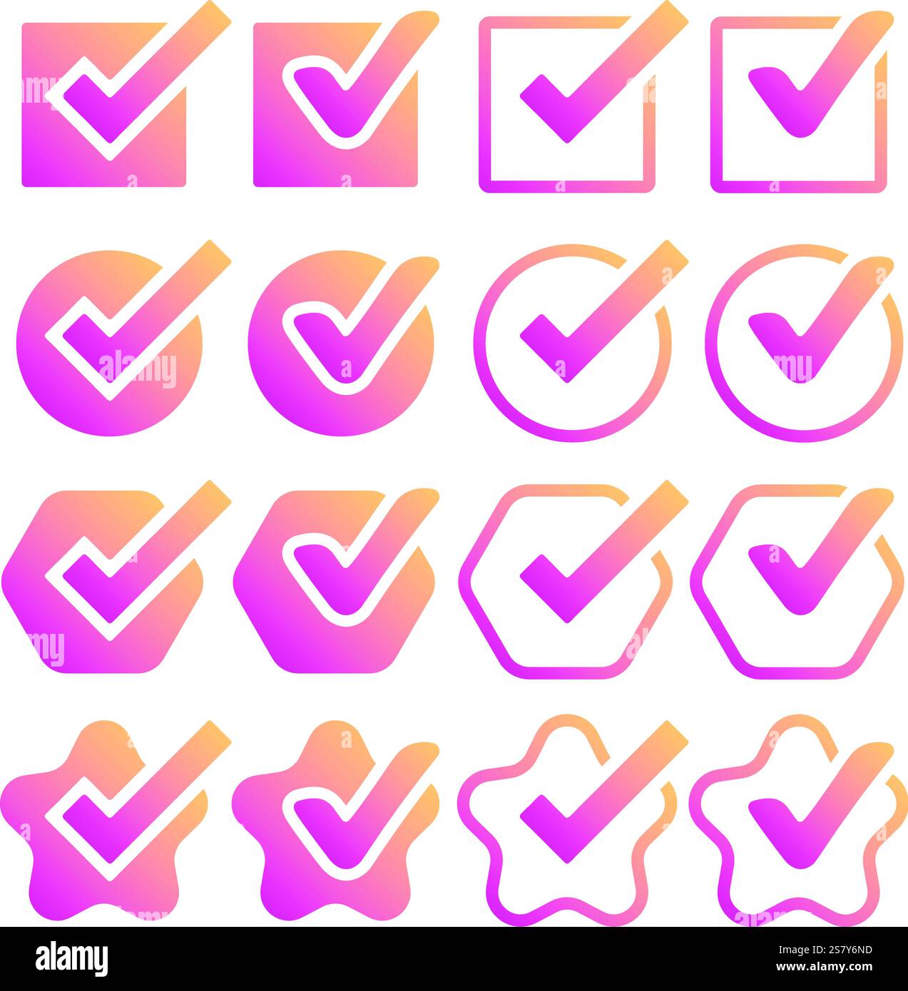 Collection of check mark checkbox buttons in two variants Stock Vector Image & Art - Alamy