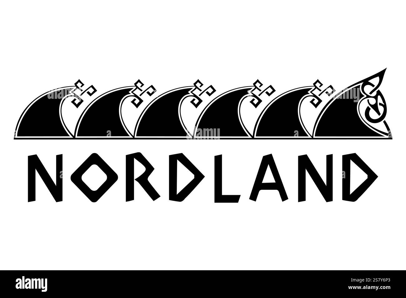 Viking Scandinavian design. Ancient decorative sea wave, Scandinavian ...