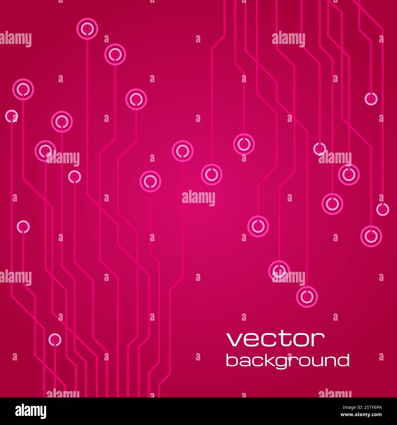 Abstract technological pink background with elements of the microchip ...