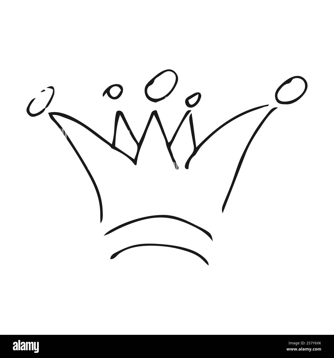 Hand drawn crown. Simple graffiti sketch queen or king crown. Royal ...