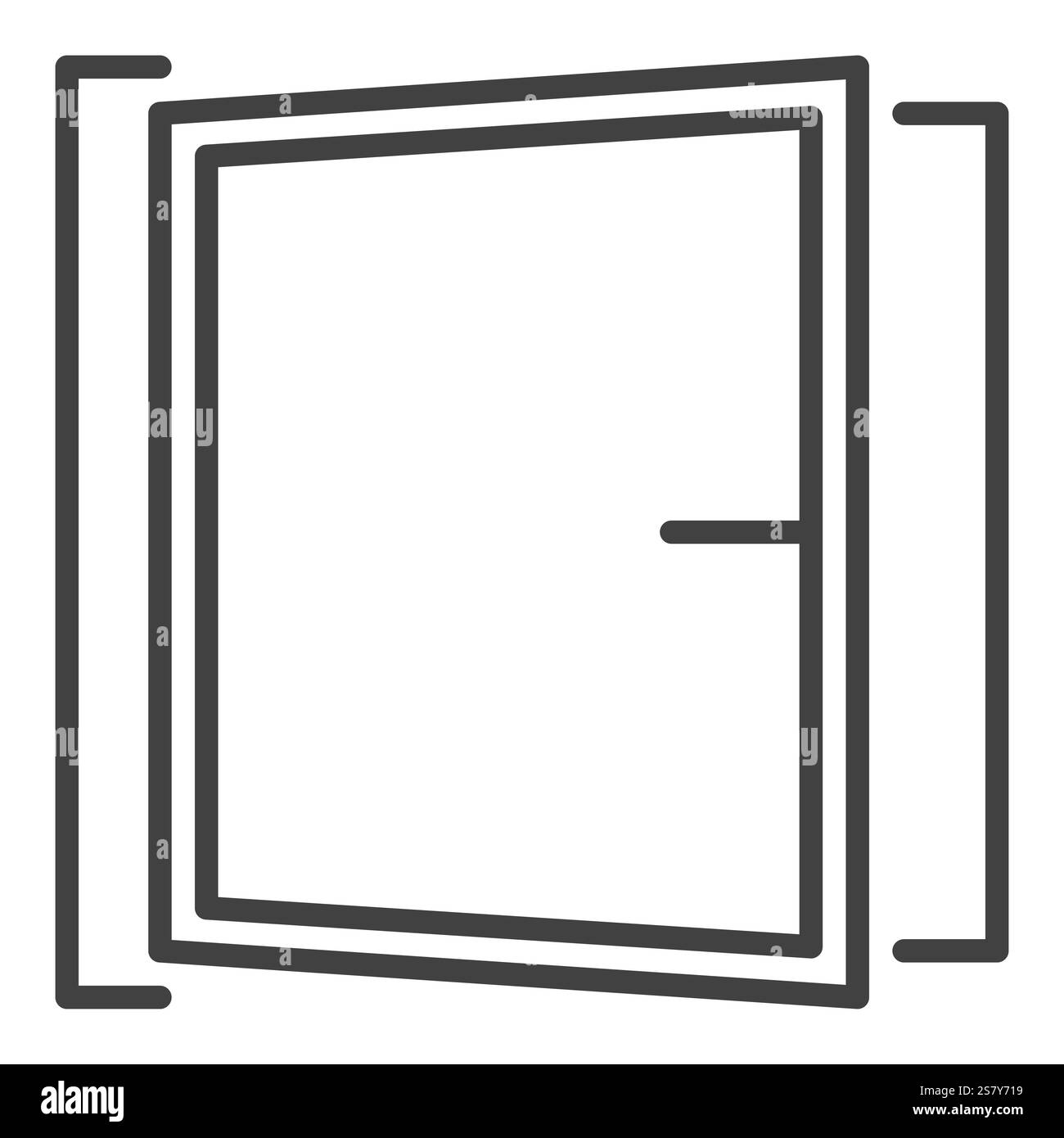 Opened Big Portal vector Window concept linear icon or symbol Stock ...