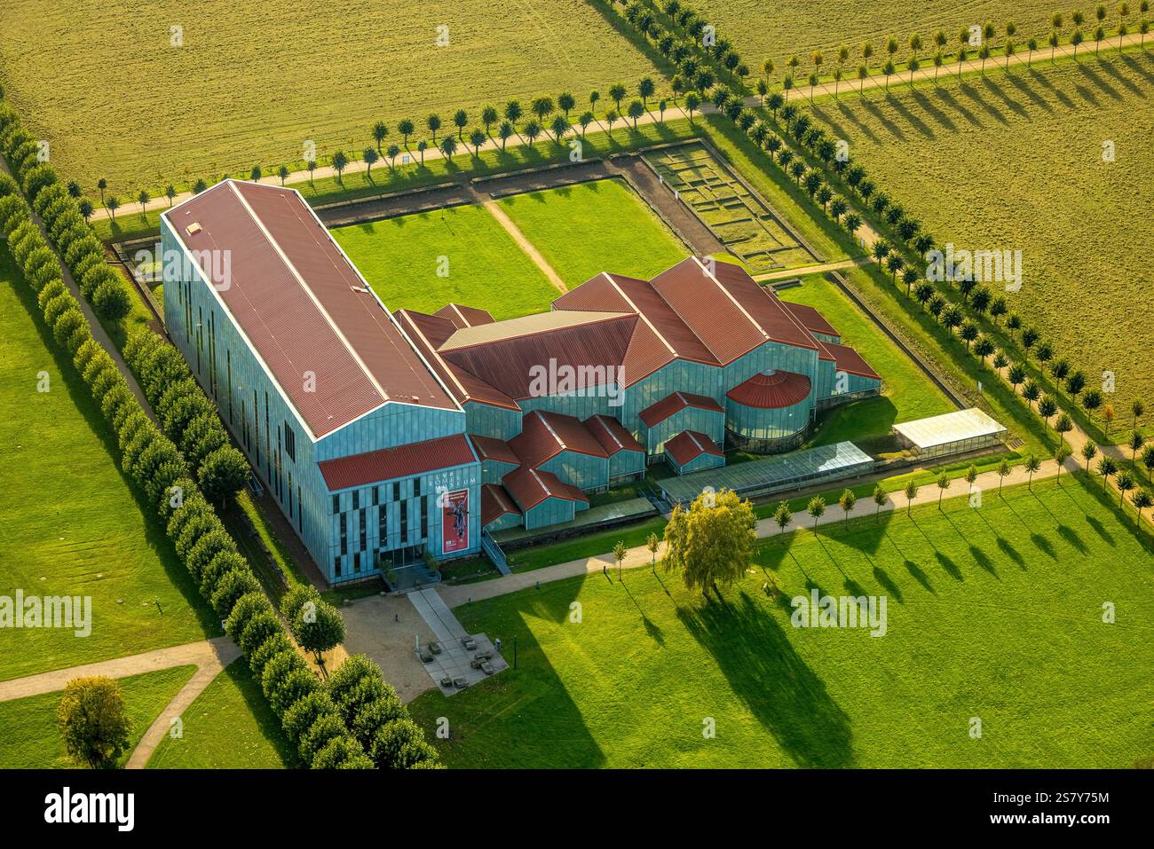 Aerial view, LVR Roman Museum in the APX LVR Archaeological Park Xanten ...