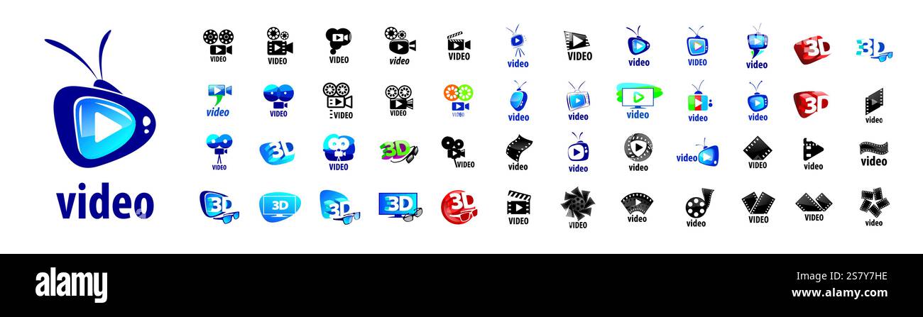 A set of vector Video logos on a white background Stock Vector Image ...