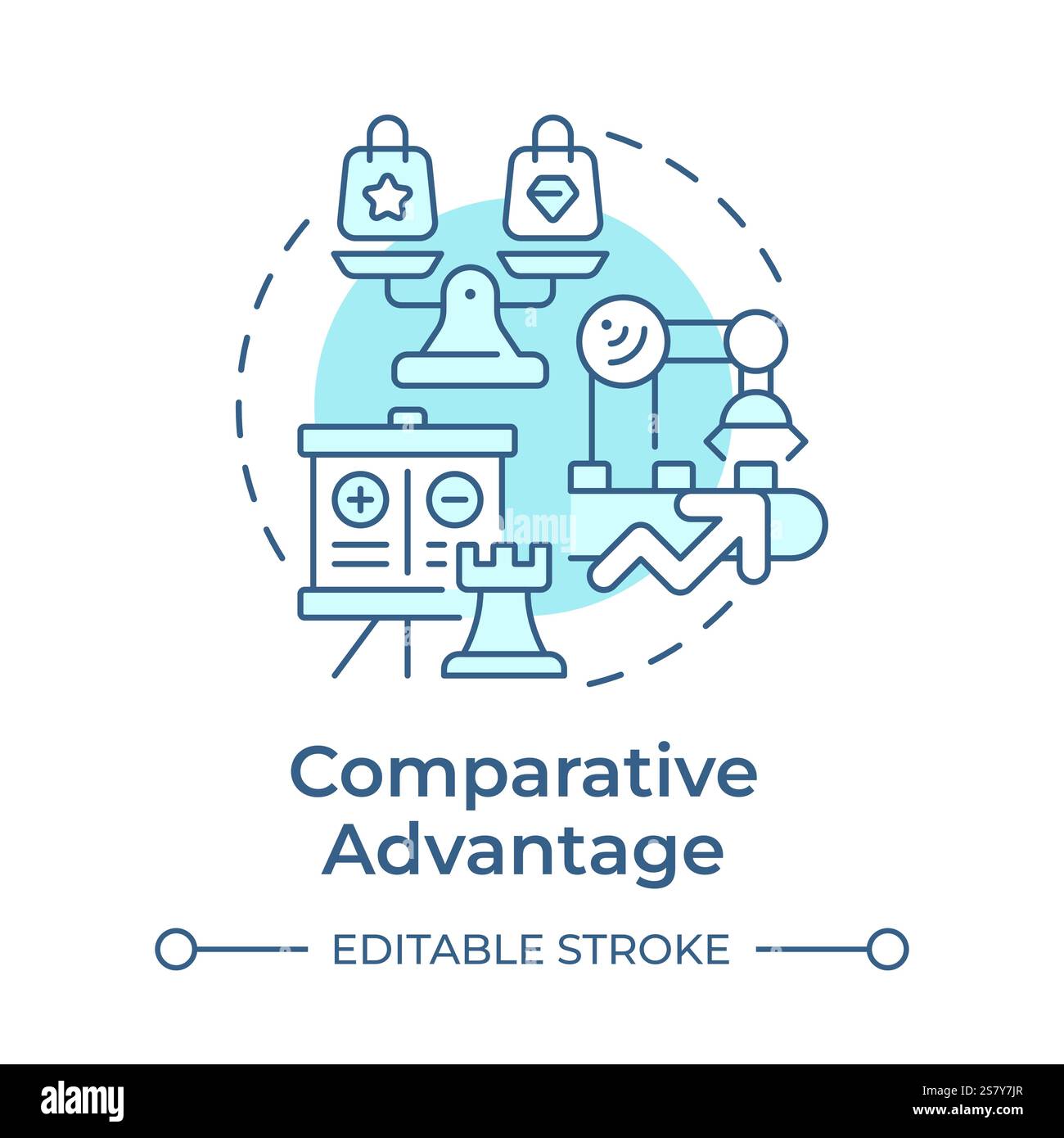 Comparative advantage soft blue concept icon Stock Vector Image & Art ...