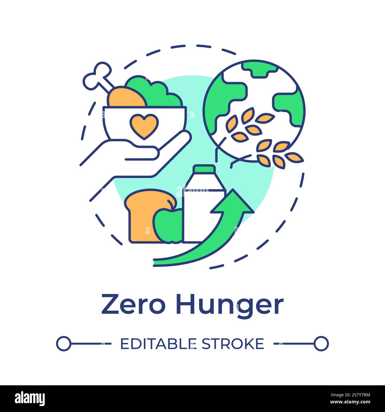 Zero hunger multi color concept icon Stock Vector Image & Art - Alamy