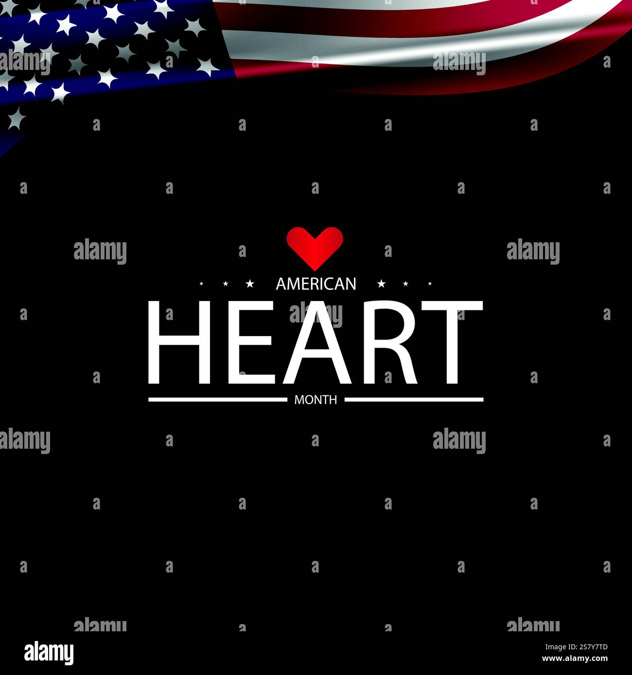 Celebrating National American Heart Month Stock Vector Image & Art - Alamy