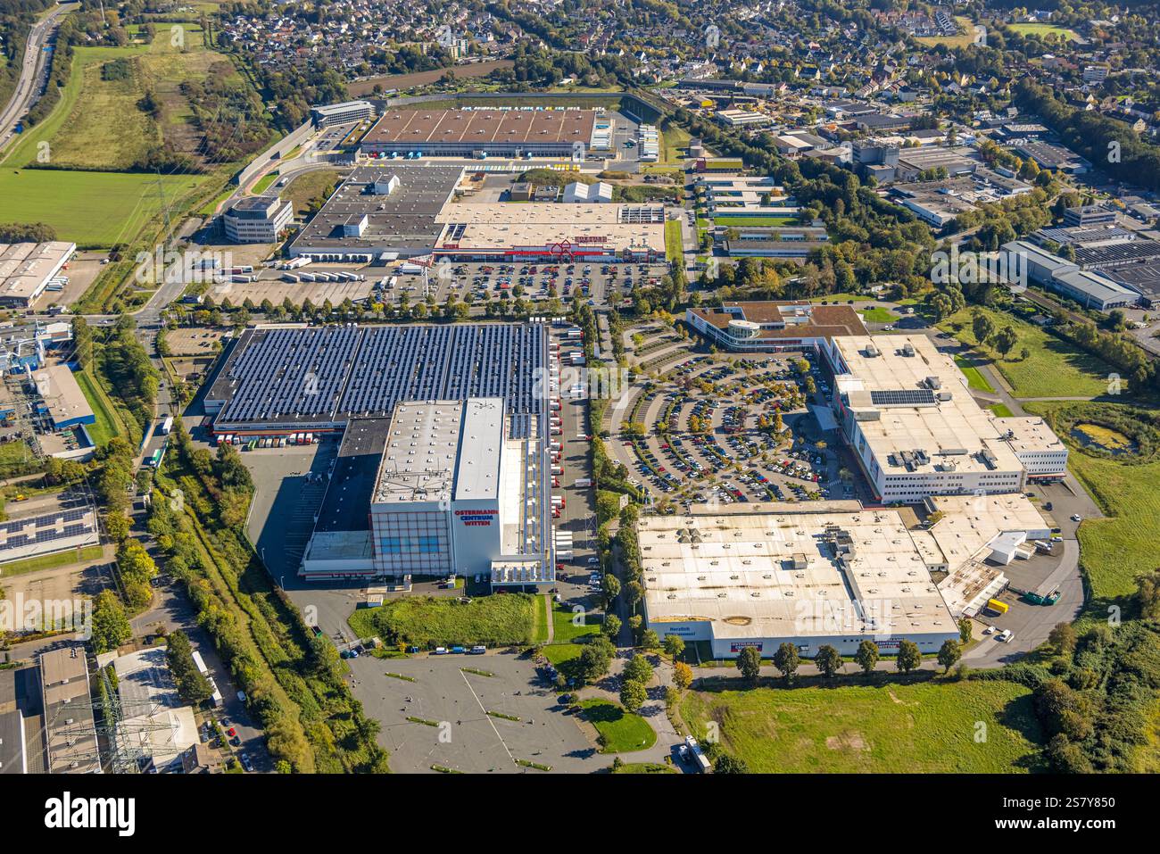 Aerial view, Ostermann Centrum Witten, furnishing center and furniture ...