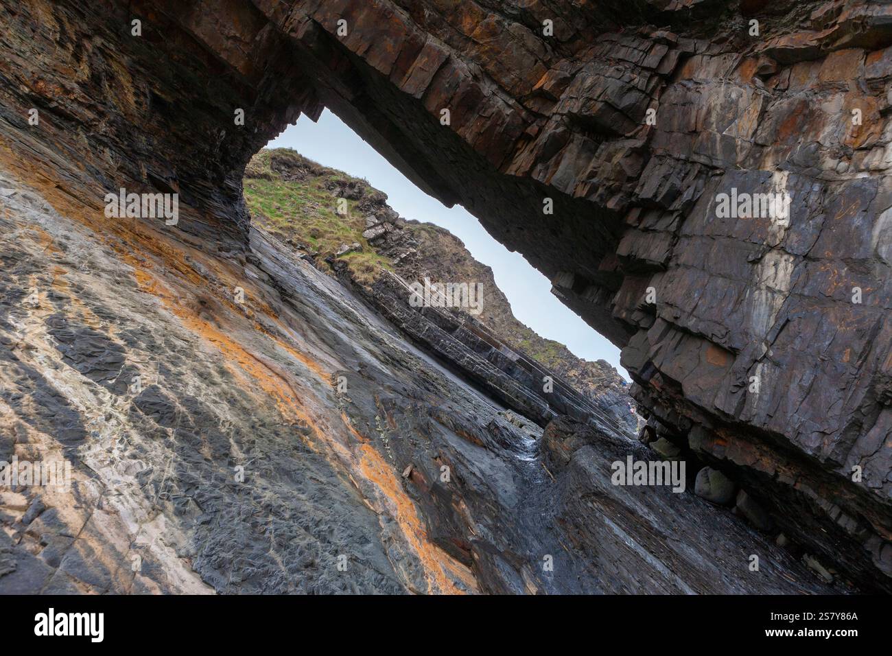 The spectacular natural arch known as Tunnel Rock, formed in ...