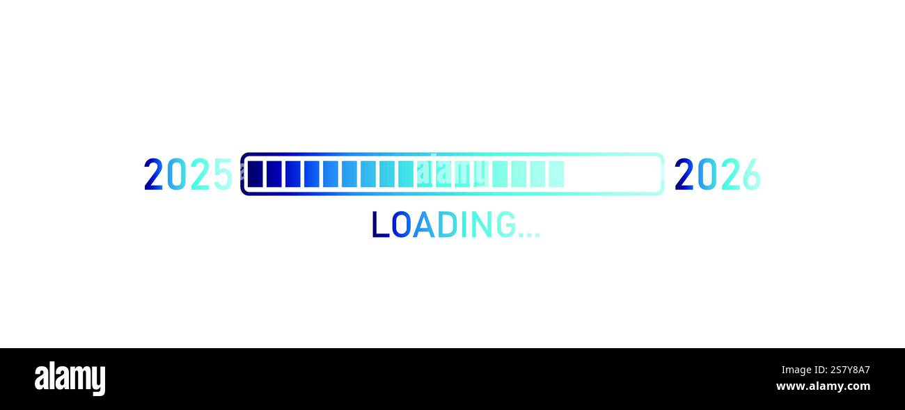 Loading progress bar of 2025 to 2026 happy new year. Festive background ...
