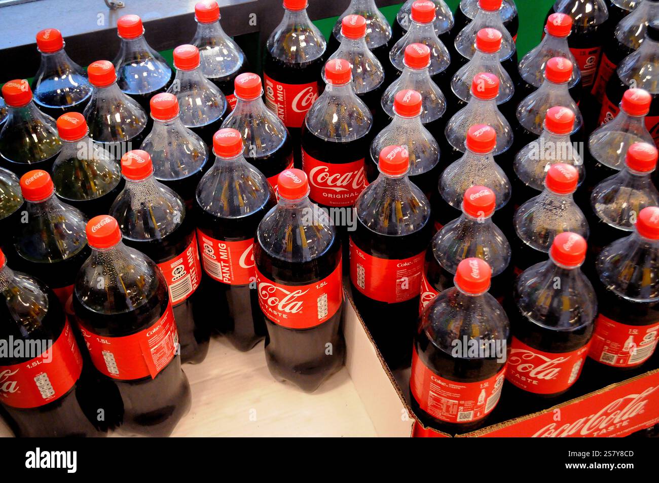 Copenhagen/ DenmarK/20 january 2025/ Coca cola bottle place in grocery ...