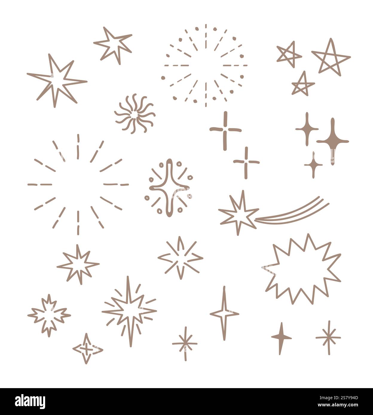 Set of doodle-style frames, strikethroughs, stars and sparkles vector set Stock Vector Image ...