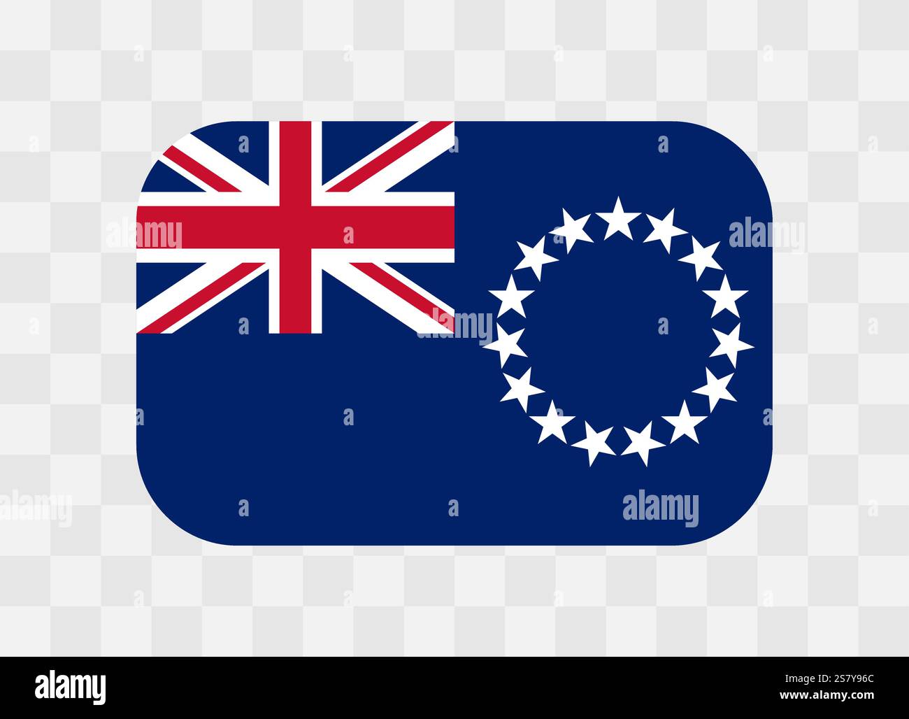 Cook Islands flag - rounded rectangle colorful flag representing a ...