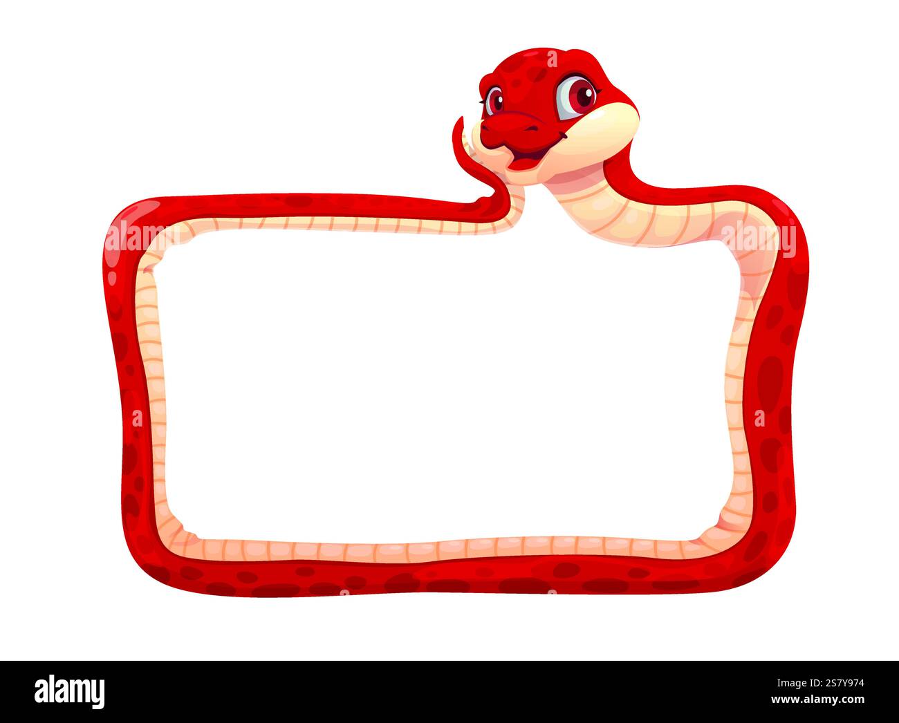 Funny snake character frame. Chinese lunar new year cartoon cute ...