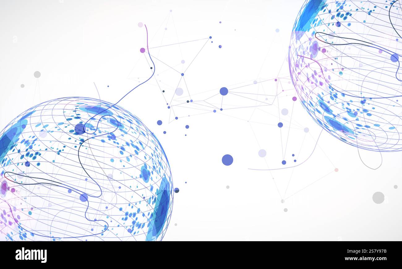 Abstract sphere background with plexus effect. 3D surface. Vector illustration Stock Vector ...