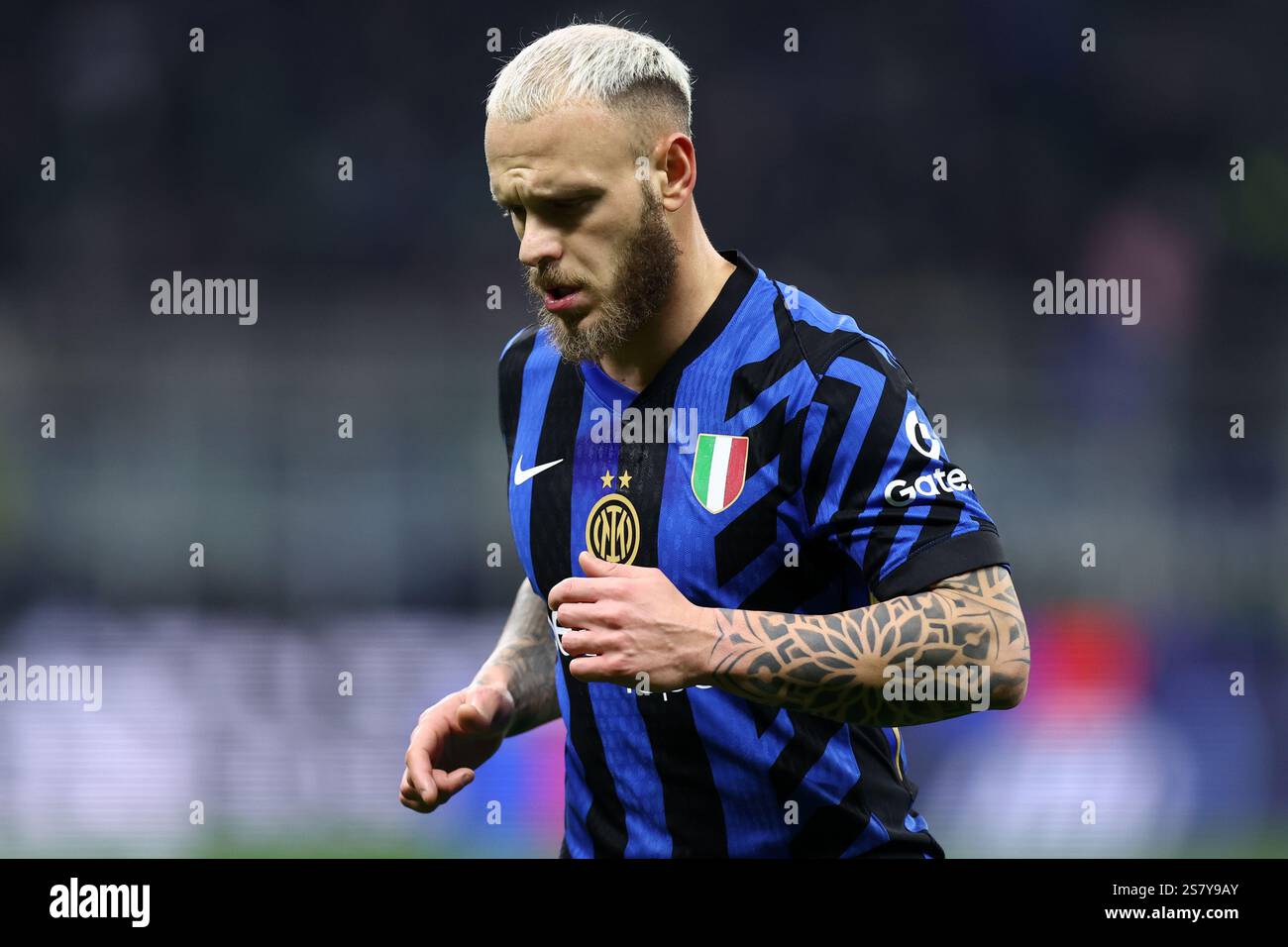 Milano, Italy. 19th Jan, 2025. Federico Dimarco of Fc Internazionale looks on during the Serie A ...
