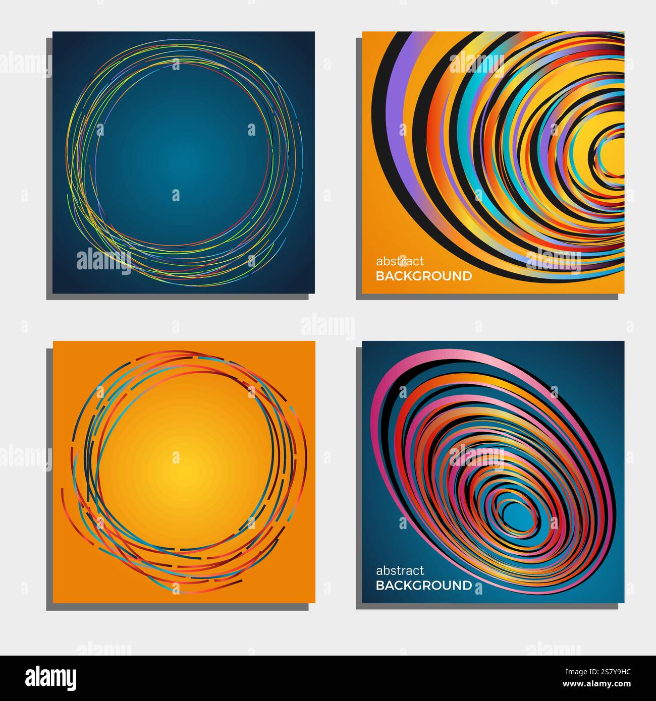 Set of four beautiful abstract backgrounds.Abstract flash light circles ...