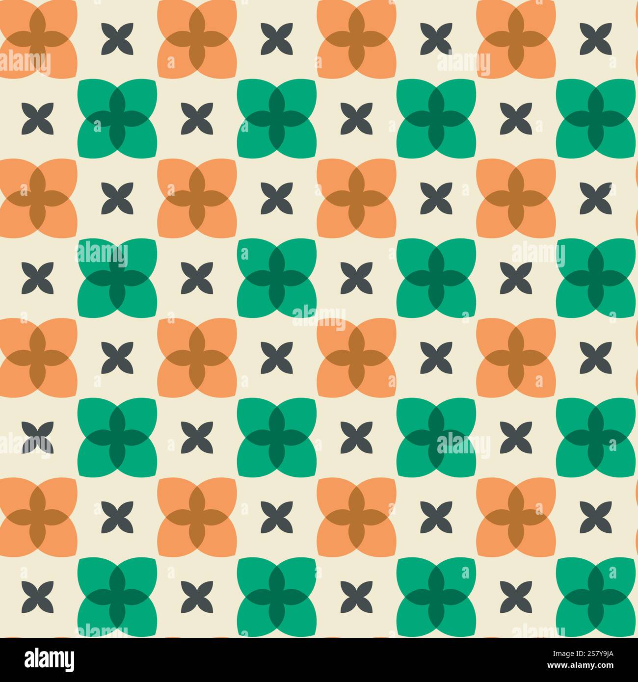 Irish clover symbol checkered seamless pattern. Traditional tricolour ...
