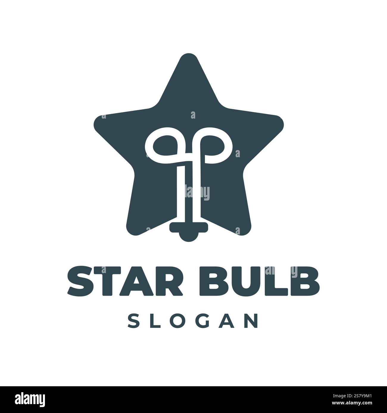 Simple Star Shaped Light Bulb Logo Design Vector Illustration ...