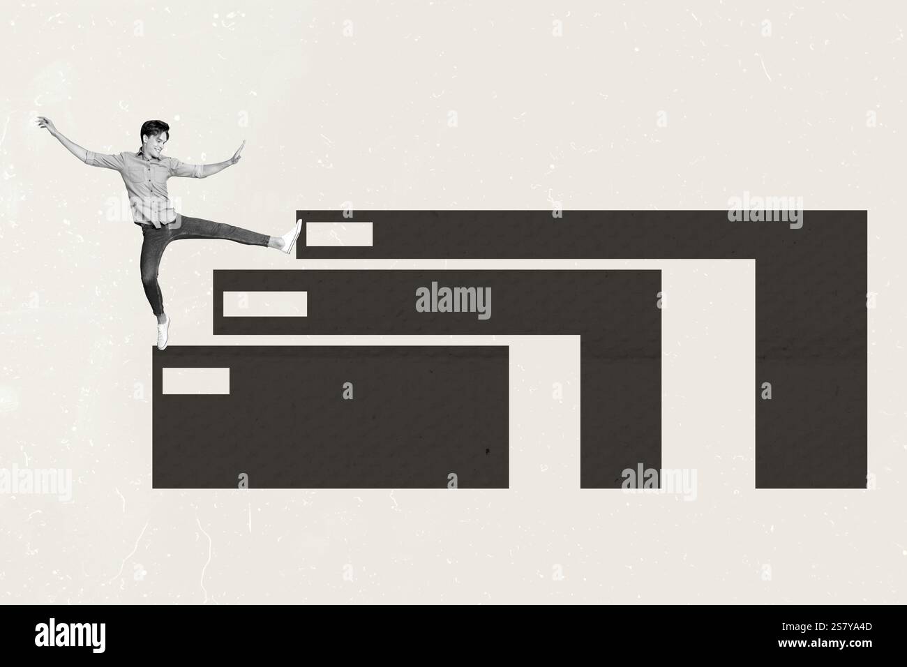 3D photo collage template trend artwork sketch of object geometry mass ...