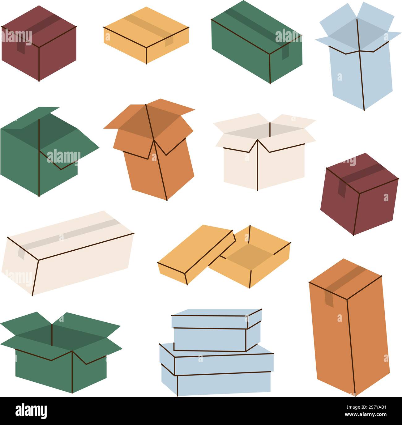 Open and close boxes. Present gift boxes. Vector illustration Stock ...
