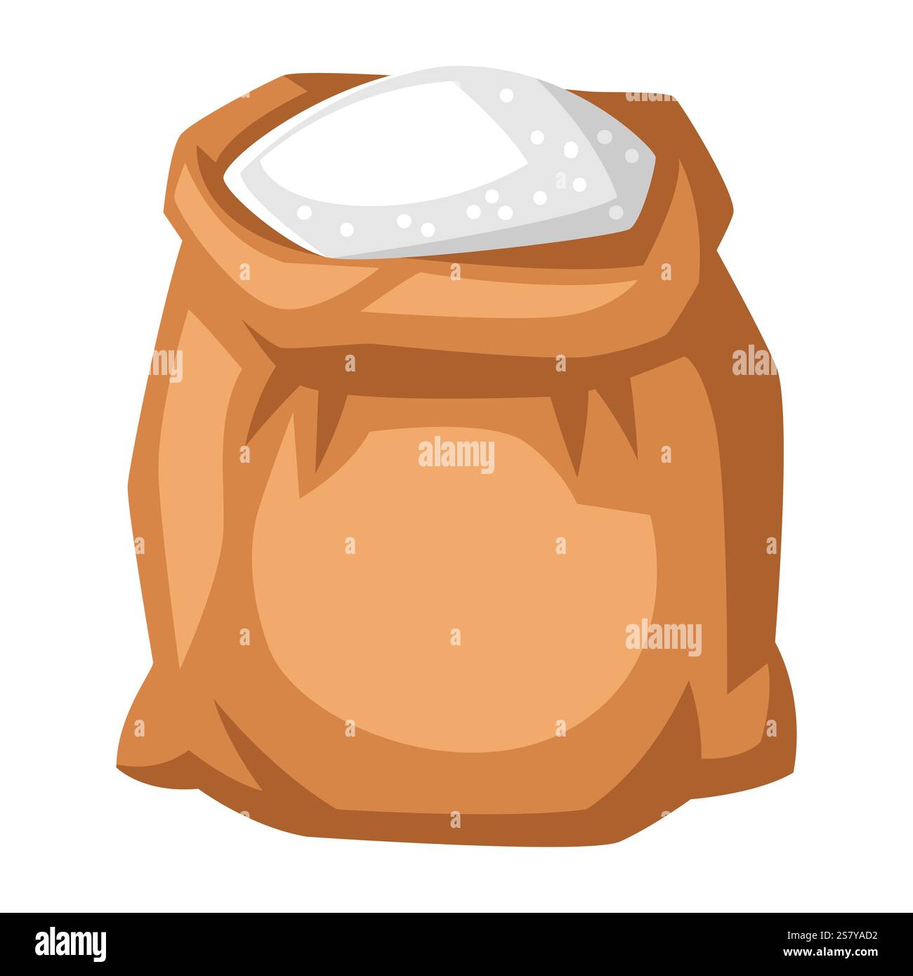 Illustration of bag with flour. Stylized food object for cooking recipe ...