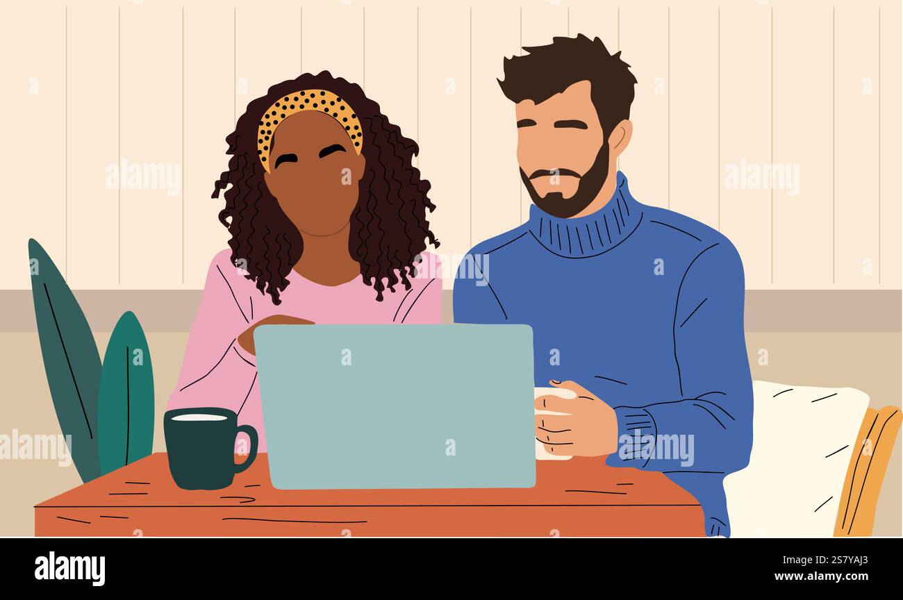 Young man internet cafe Stock Vector Images - Alamy