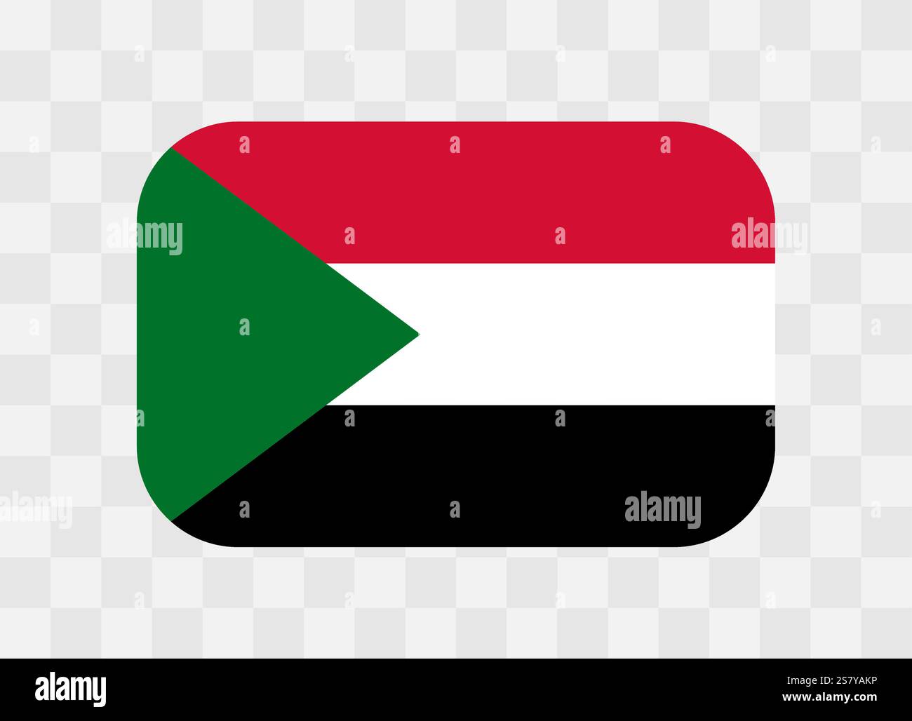 Sudan flag - rounded rectangle colorful flag representing a country cultural identity and ...