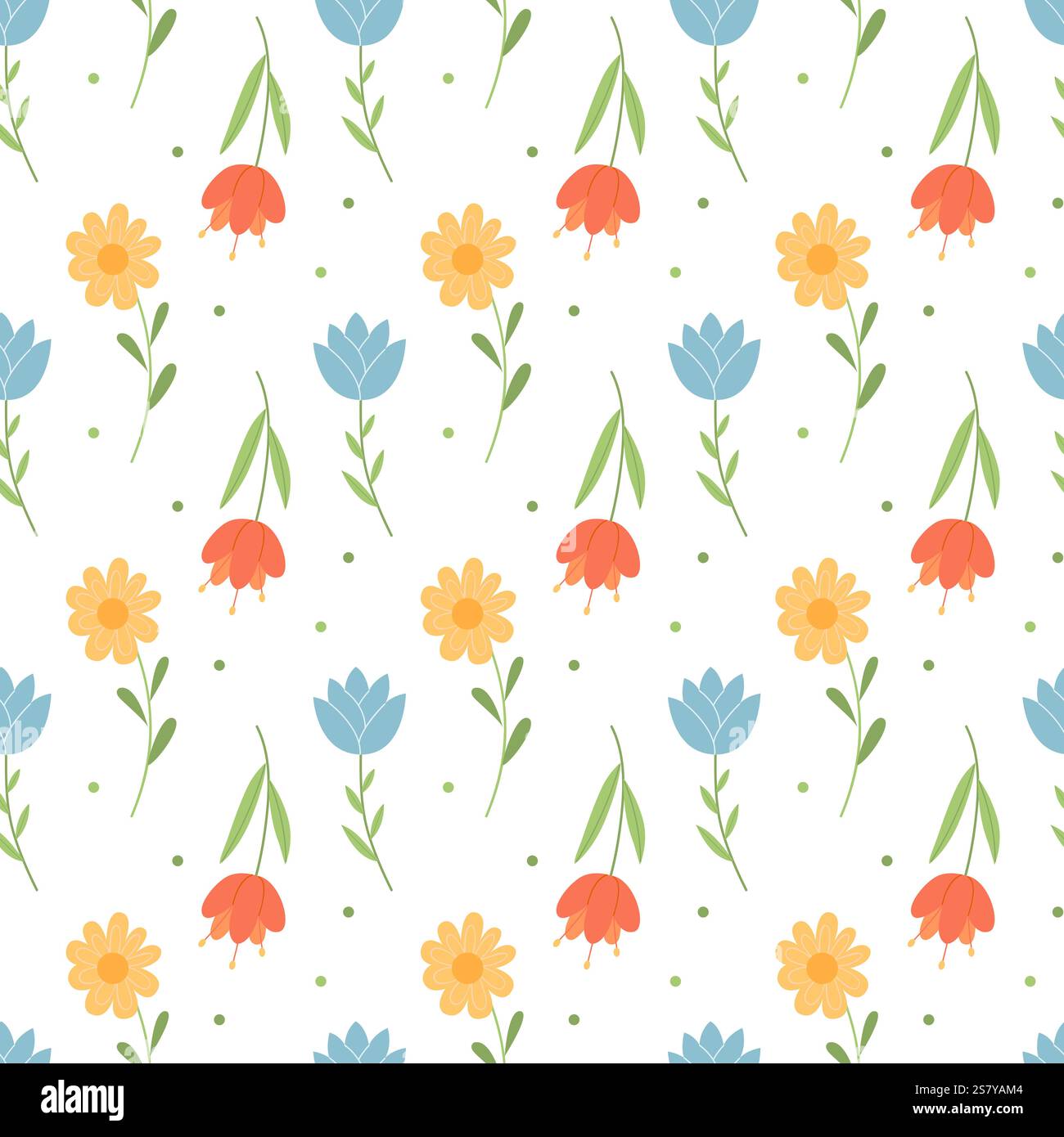 cute girly seamless pattern with flowers. vector illustration Stock ...