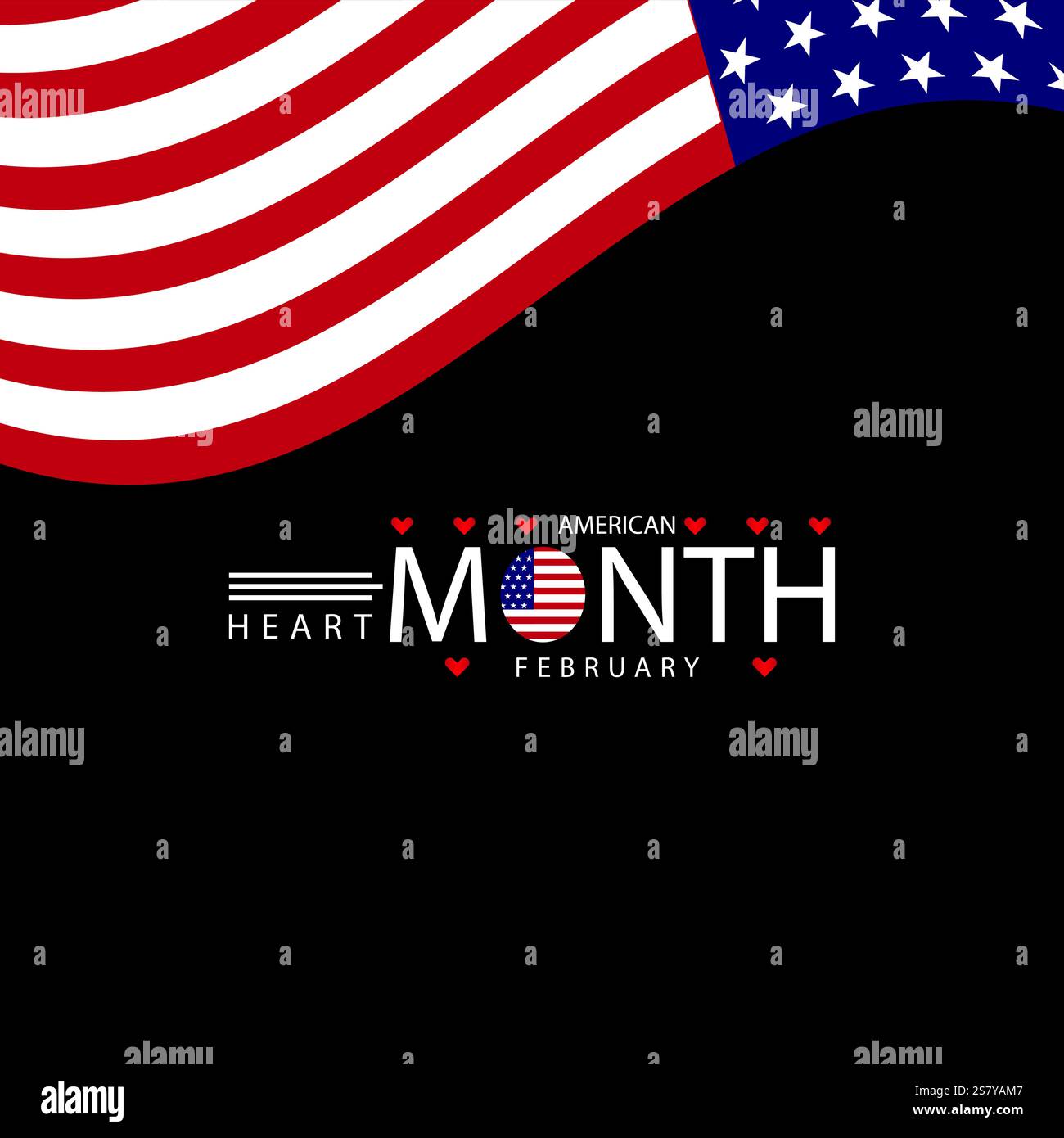 Celebrating National American Heart Month Stock Vector Image & Art - Alamy