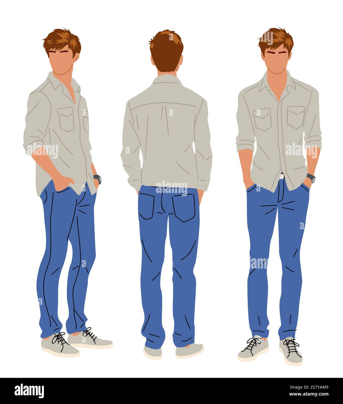 Young happy fashion model Stock Vector Images - Alamy